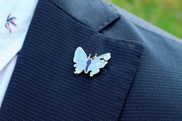 Common Blue Butterfly Pin – Justin Erickson Art